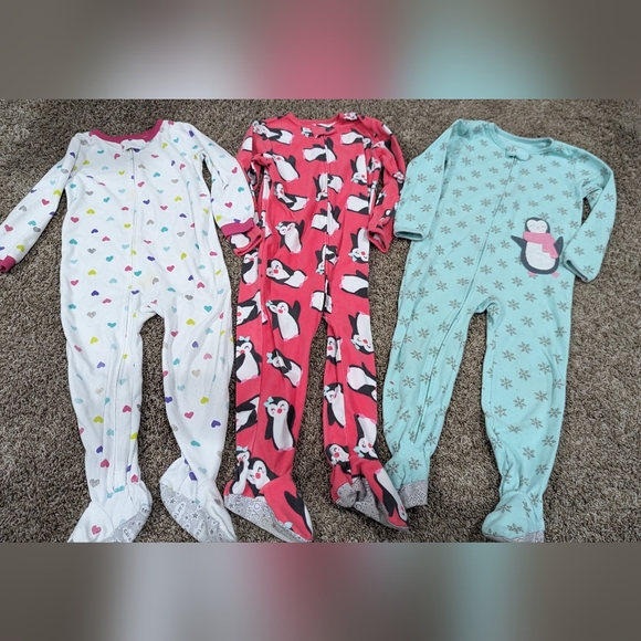 Pajamas | 4t Fleece Footie Pajamas Little Girl Carters | Poshmark